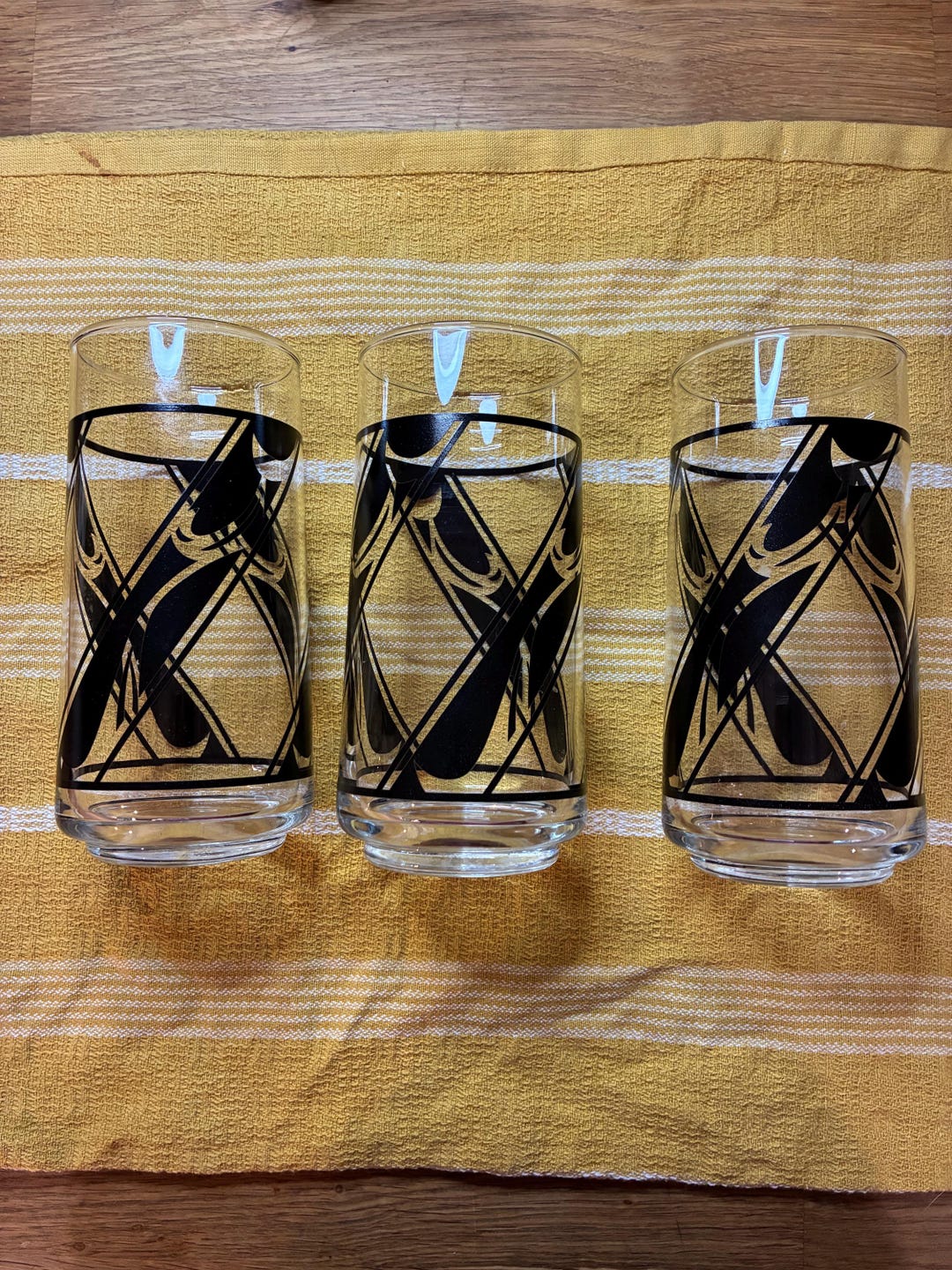 Libby Vintage Glasses Mid Century Modern Lyrics Pattern Drinking ...