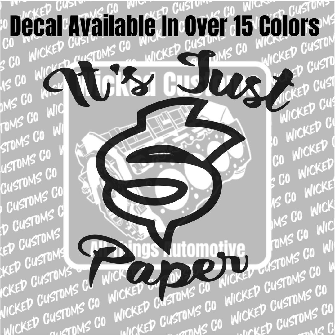 Its Just Paper Vinyl Decal for Cars & Trucks - Etsy