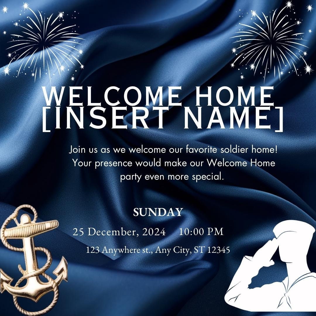 Navy Welcome Home Party Invitation | Digital Download | Military ...