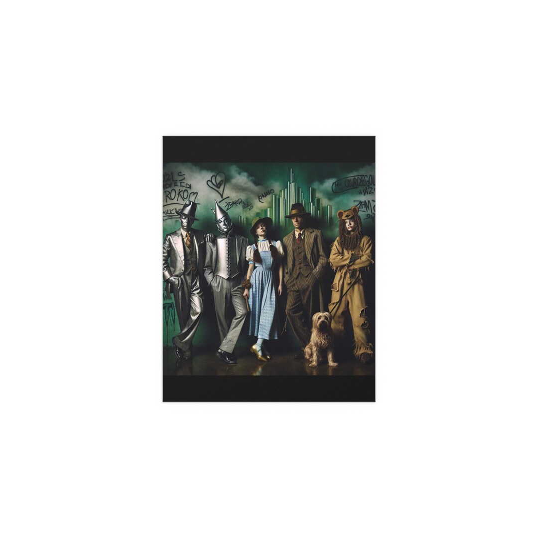 Silk Poster, Wizard of Oz Gangster Style, Dorothy and Crew Wall Art ...