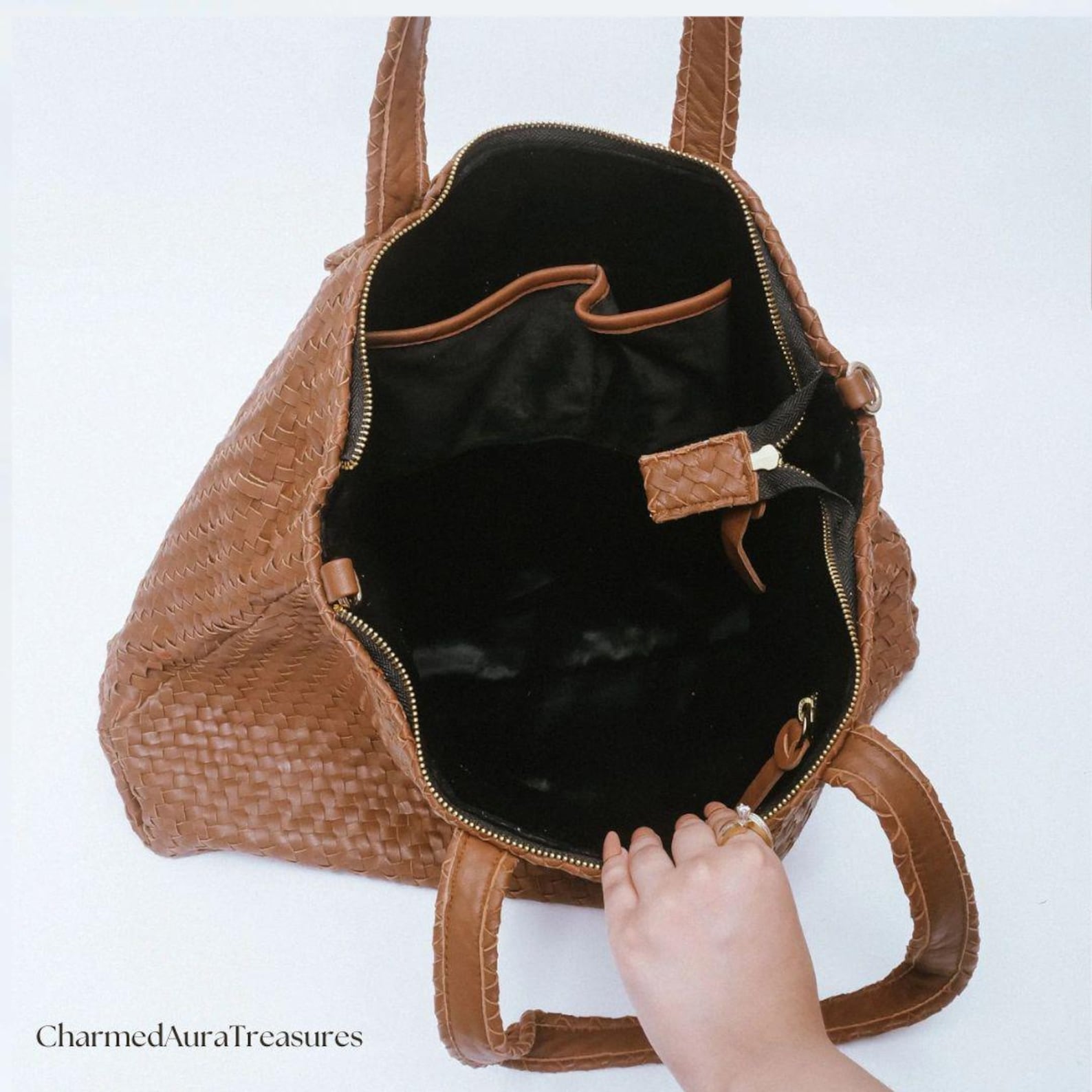 Handmade Woven Leather Tote Bag: Large Braided Shoulder Bag - Etsy