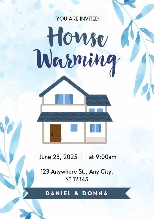 Editable Housewarming Invitation New Home Celebration Digital Evite ...