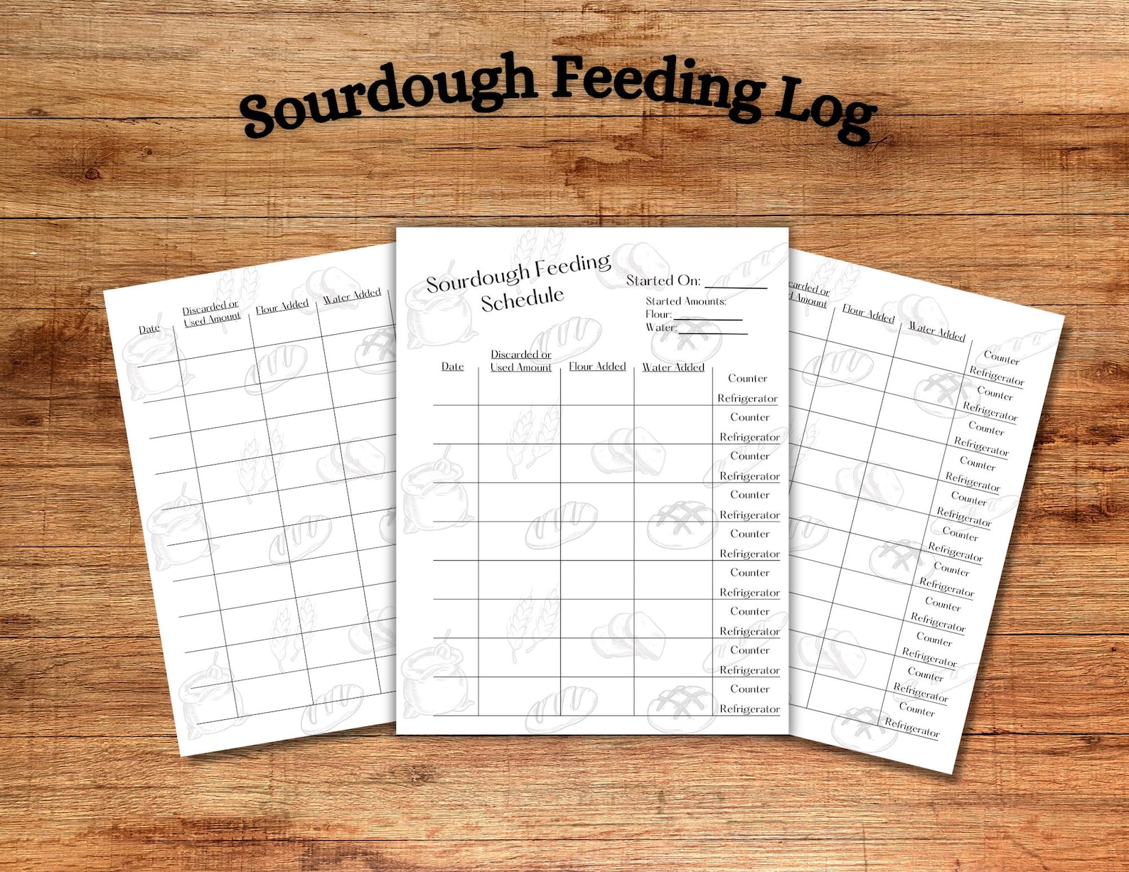 Sourdough Starter Log| Printable Sourdough Feeding Log | Fermentation ...