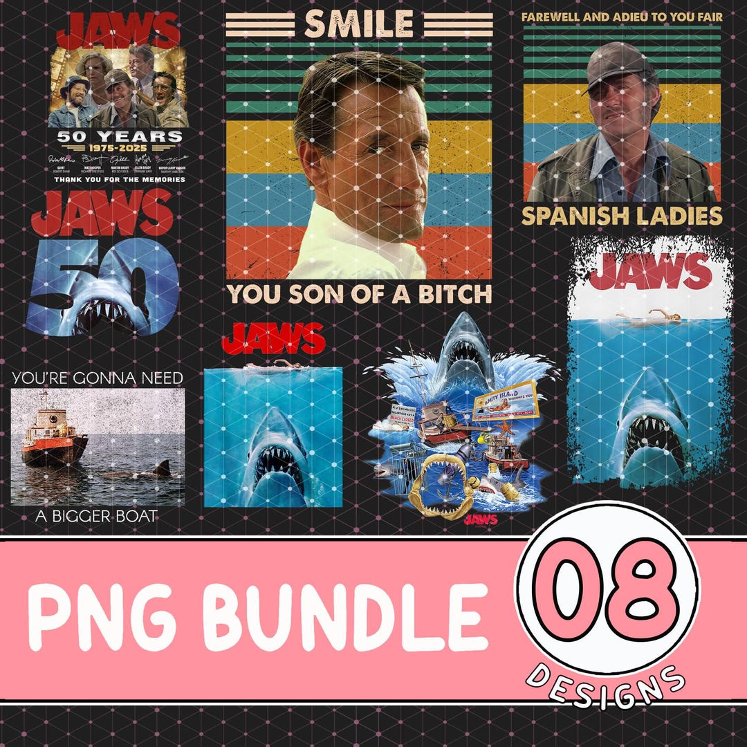Jaws Png Bundle, Smile You Son of A Bitch Png, Jaws T-shirt Design ...