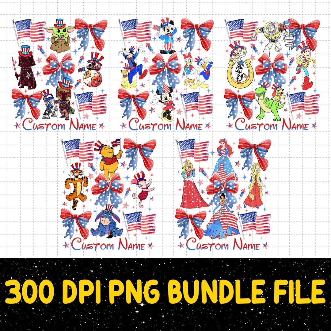 Disneyland Characters 4th of July Png Disneyworld Characters American ...