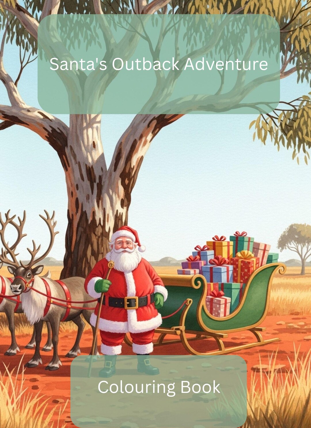Santa’s Outback Adventure Colouring Book | Christmas Kids Activity ...