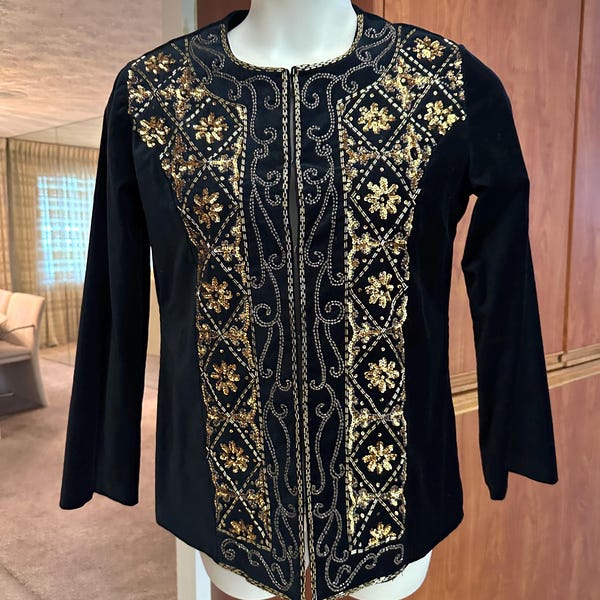 Velvet Beaded Jacket - Etsy