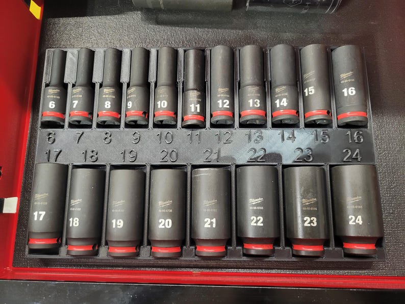 Milwaukee Shockwave 3/8" Impact Deep Well Socket Tray Organizer - Etsy