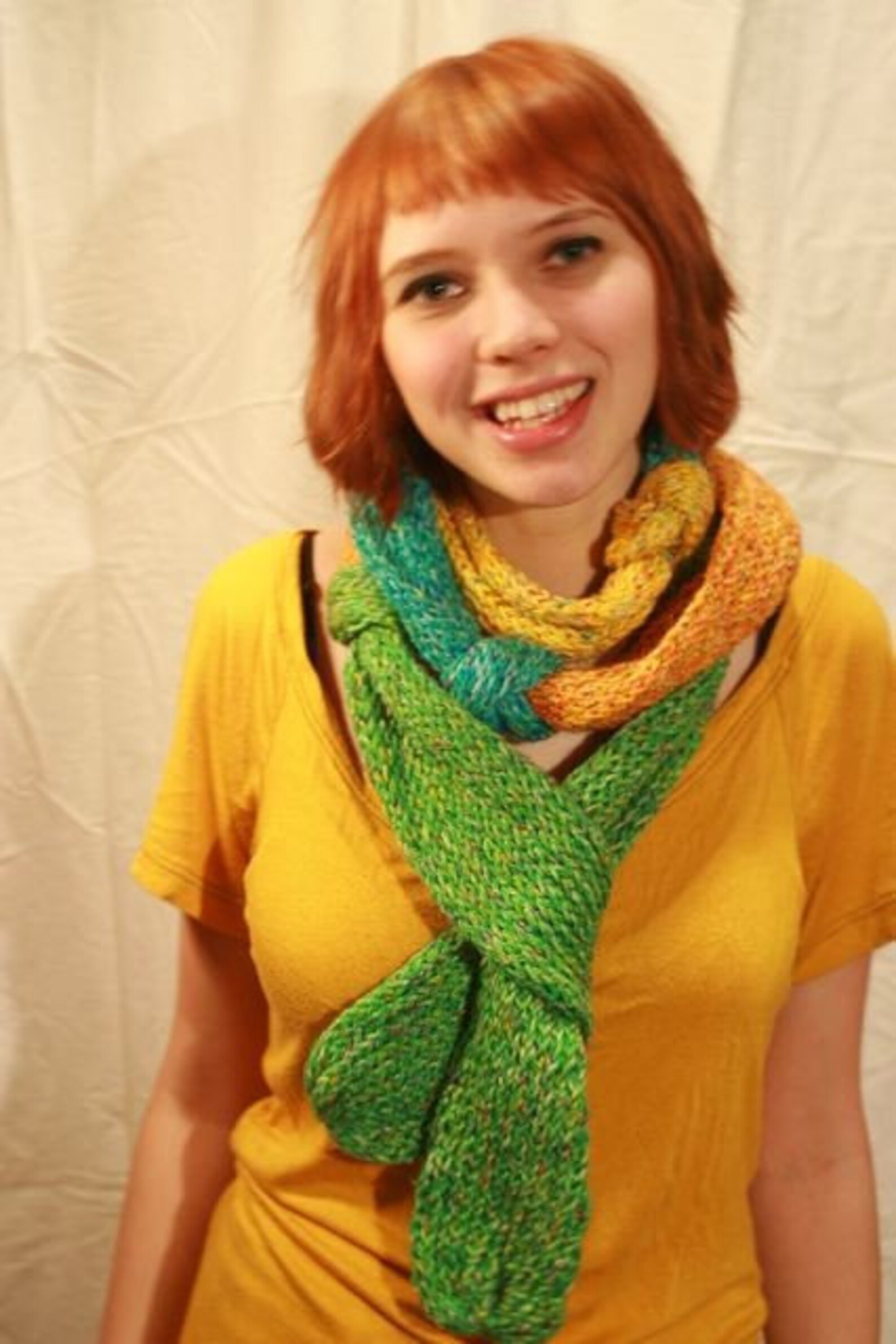 Carnivale Color Block Knitted Rope Scarf - Etsy