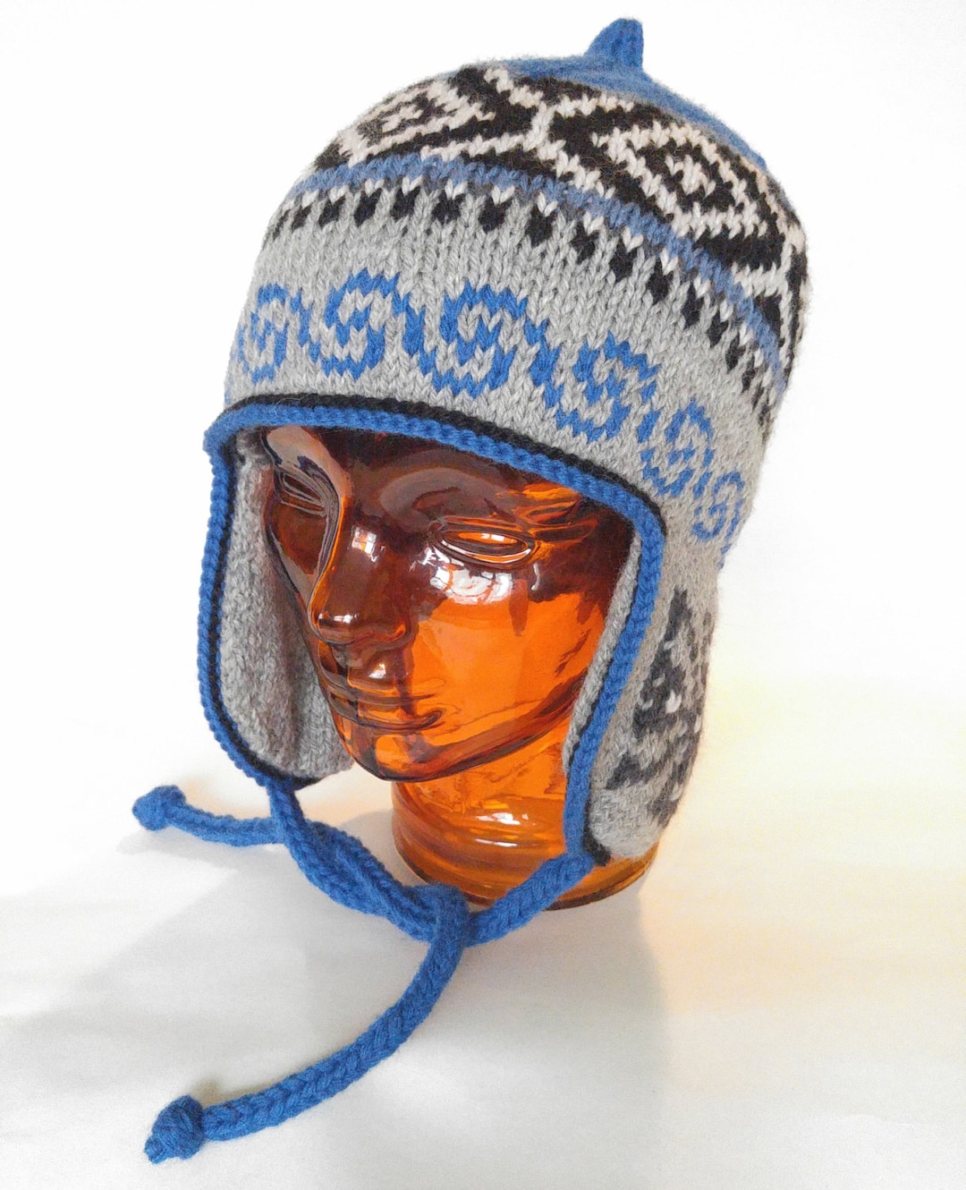 Traditional Peruvian-style Hand Knit Wool Winter Ear Flap Hat, Unisex ...