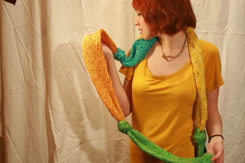 Carnivale Color Block Knitted Rope Scarf - Etsy