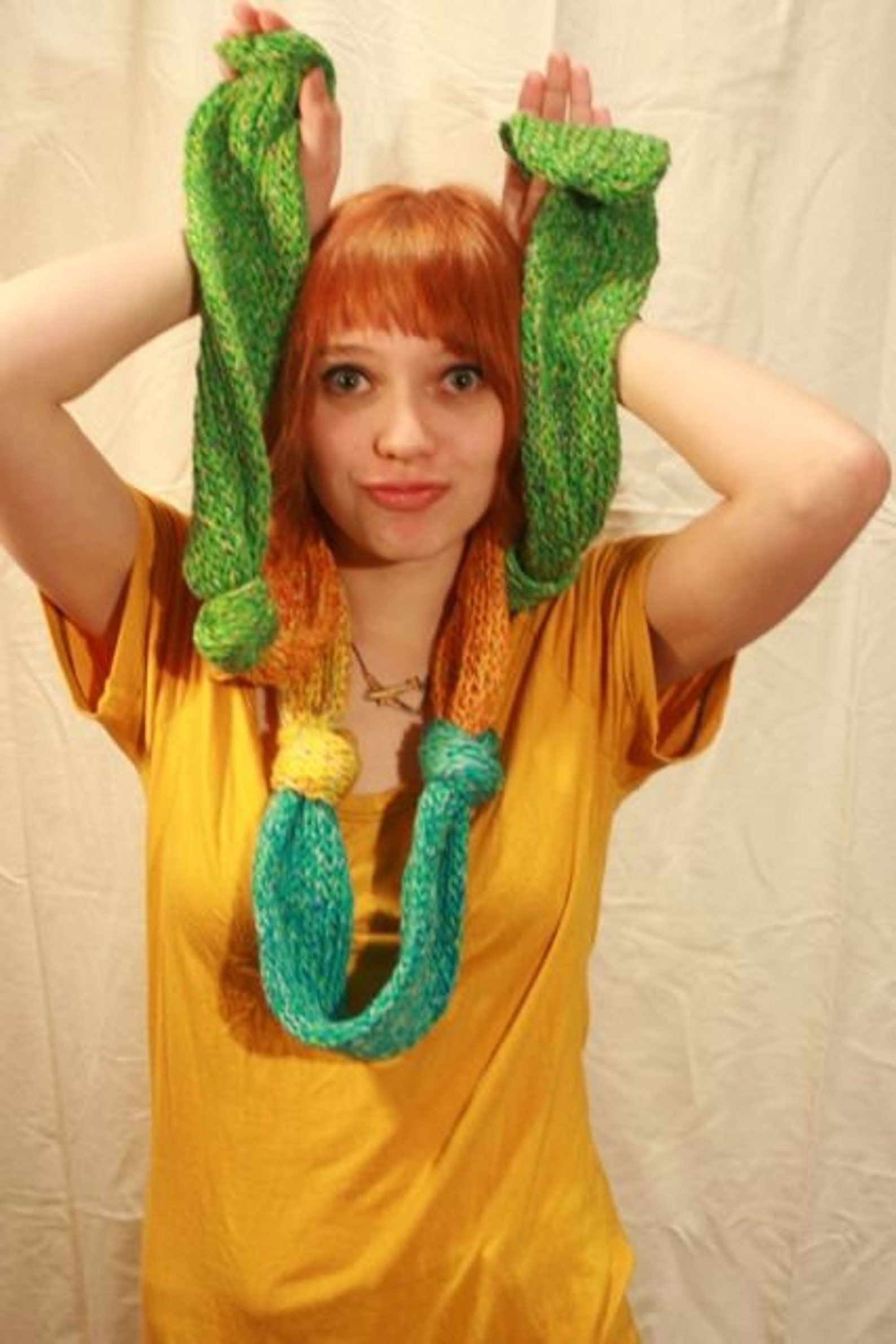 Carnivale Color Block Knitted Rope Scarf - Etsy