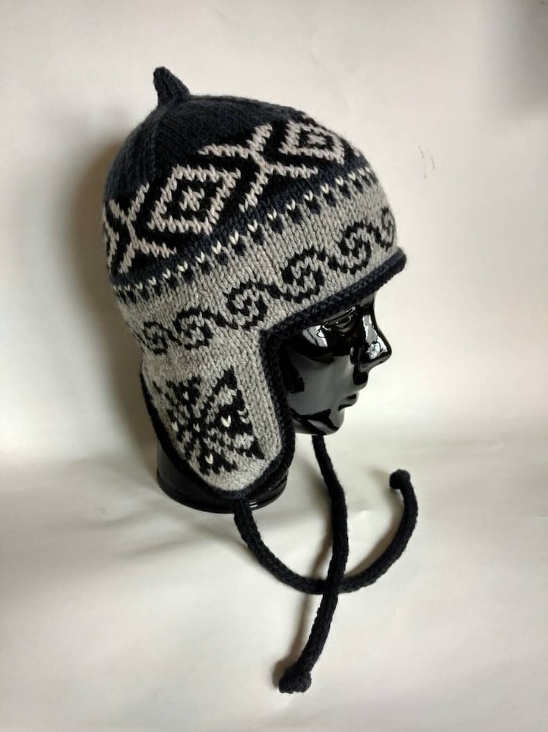 Traditional Peruvian Style Hand Knit Wool Winter Ear Flap Hat, Unisex ...