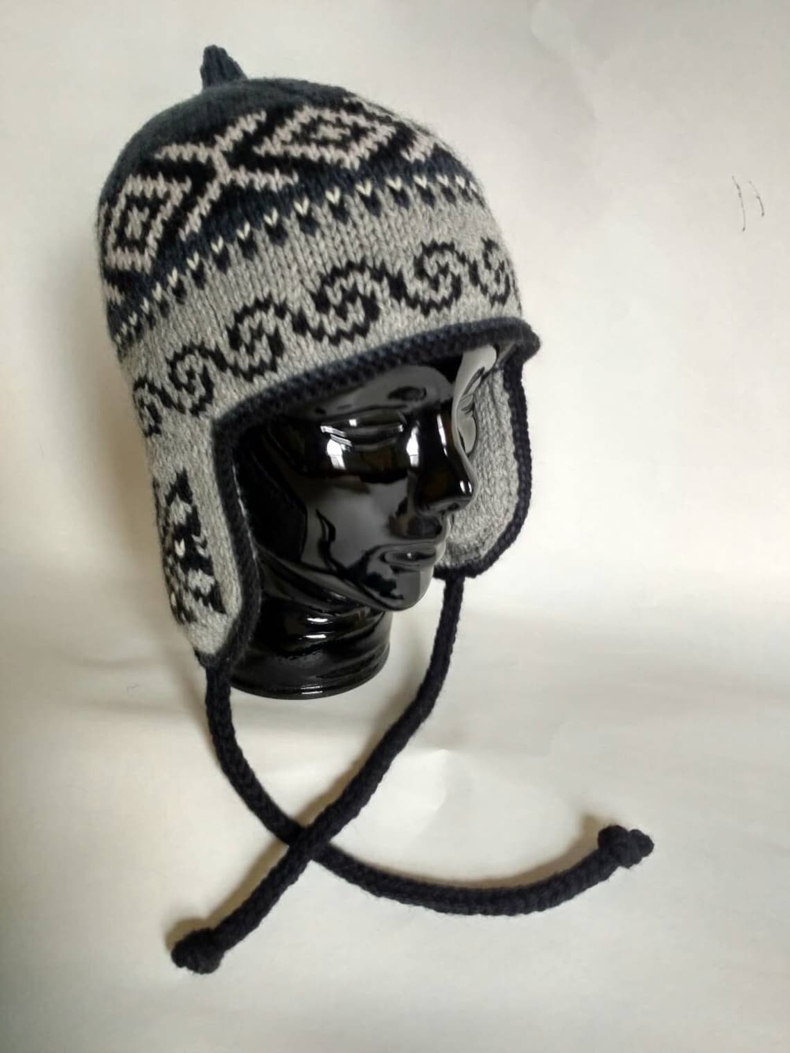 Traditional Peruvian Style Hand Knit Wool Winter Ear Flap Hat, Unisex ...