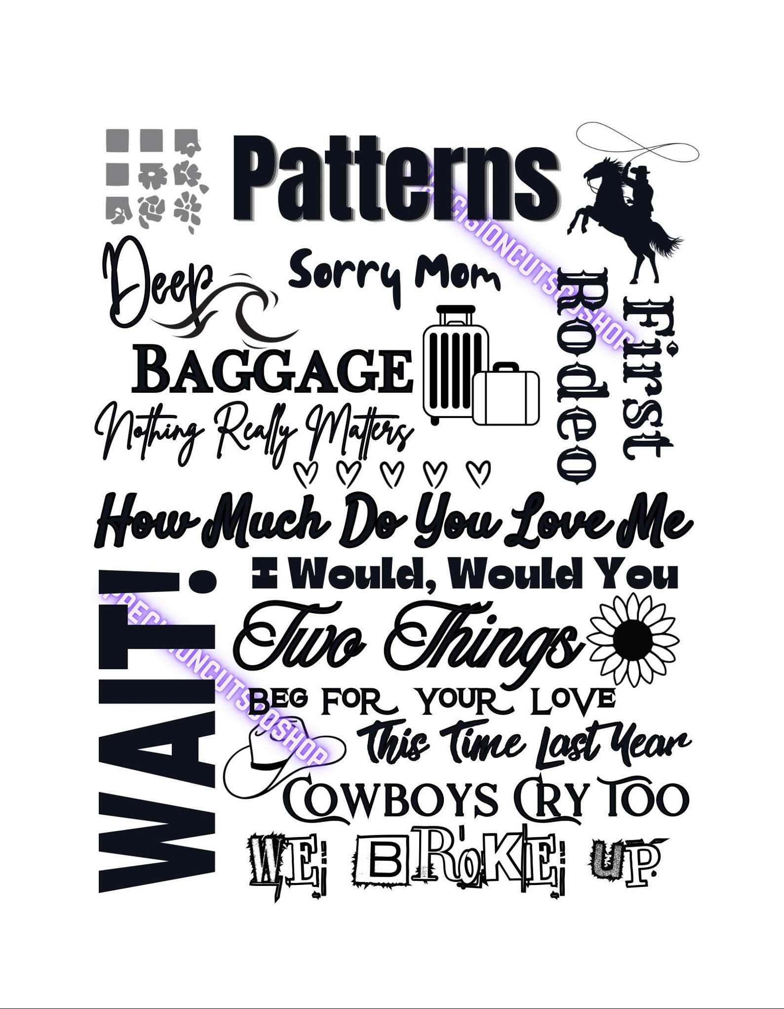 Kelsea Ballerini Patterns Song Titles SVG/PNG - Etsy