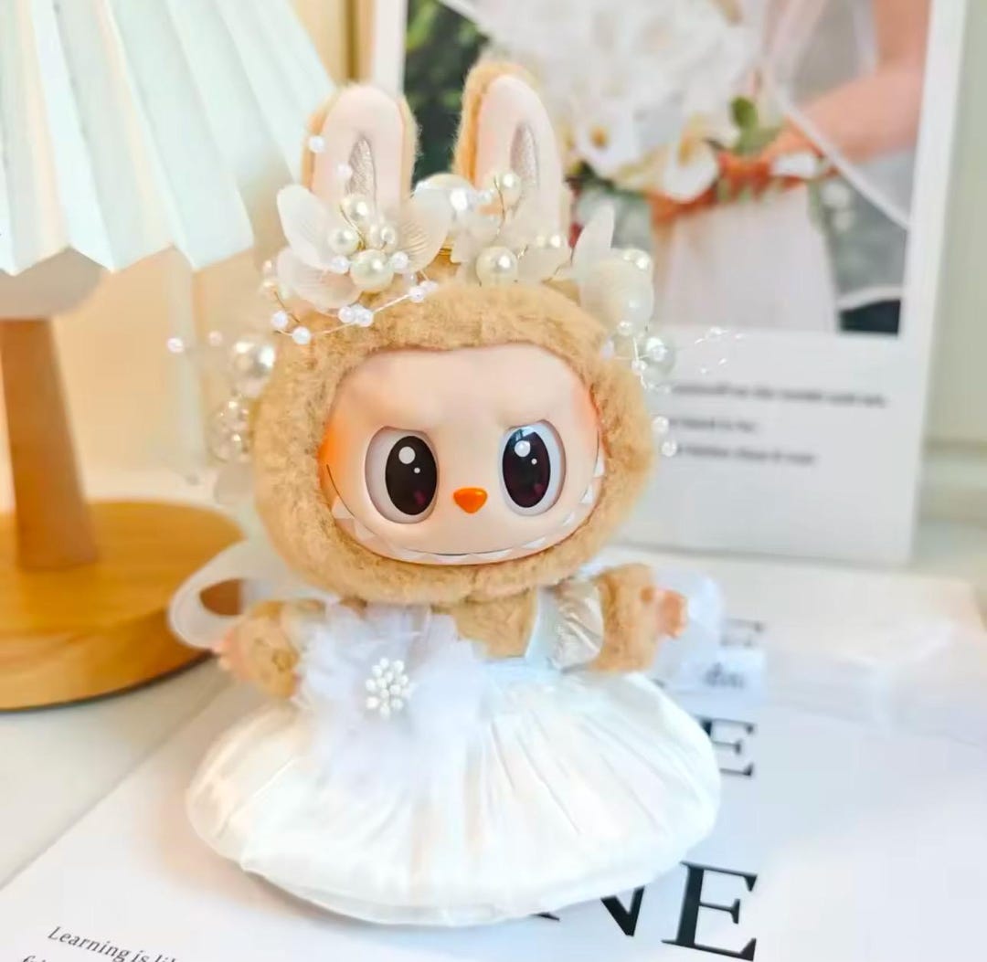 Labubu Doll Outfit Handmade Cute Dress & Headband Pop Mart Labubu ...