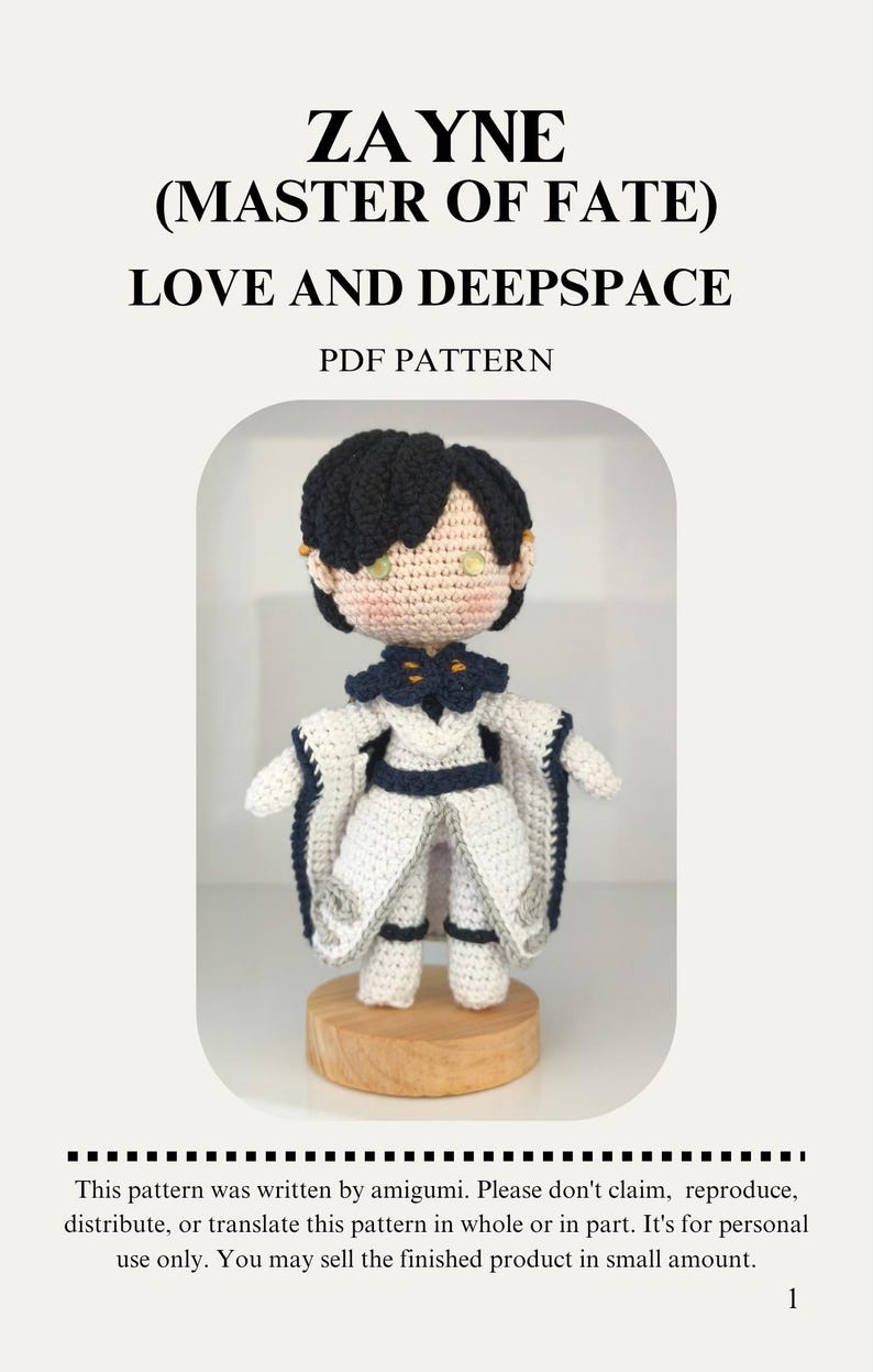 Amigurumi Pattern – Zayne Myth Master of Fate – Love and Deepspace ...