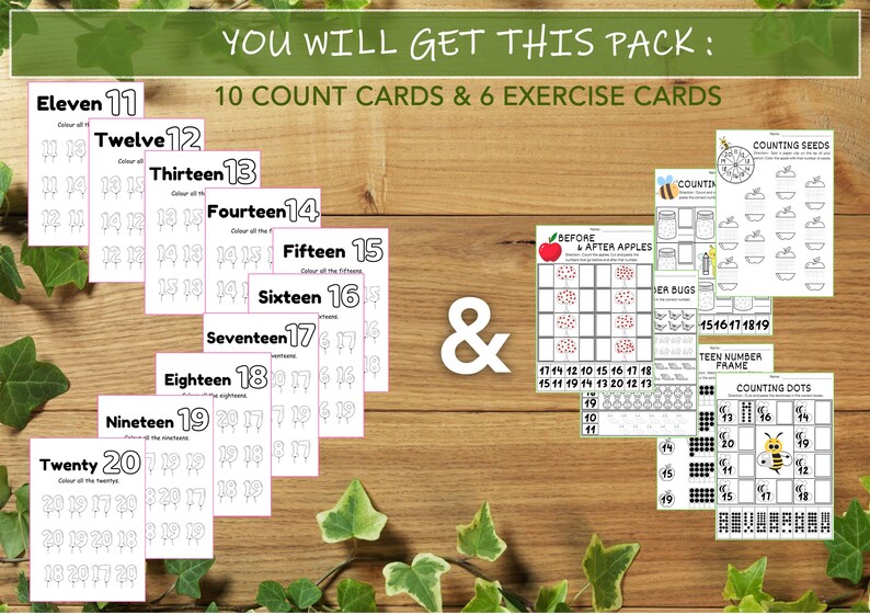 Counting Colour Card & Clip Card - Numbers 11-20 - Counting Flashcards ...