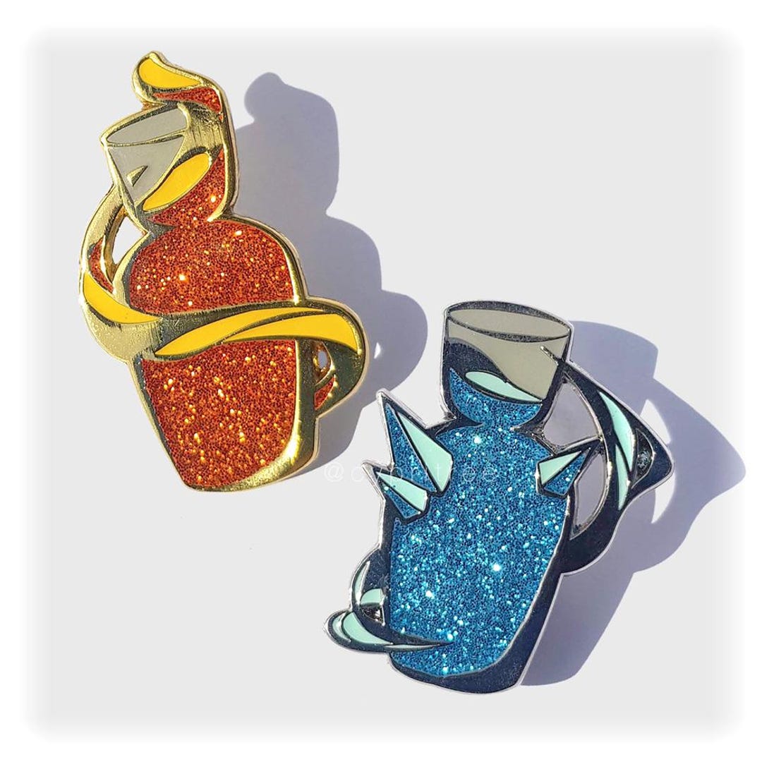 Estus & Ashen Flask Potions Sparkle Enamel Pin Set - Etsy