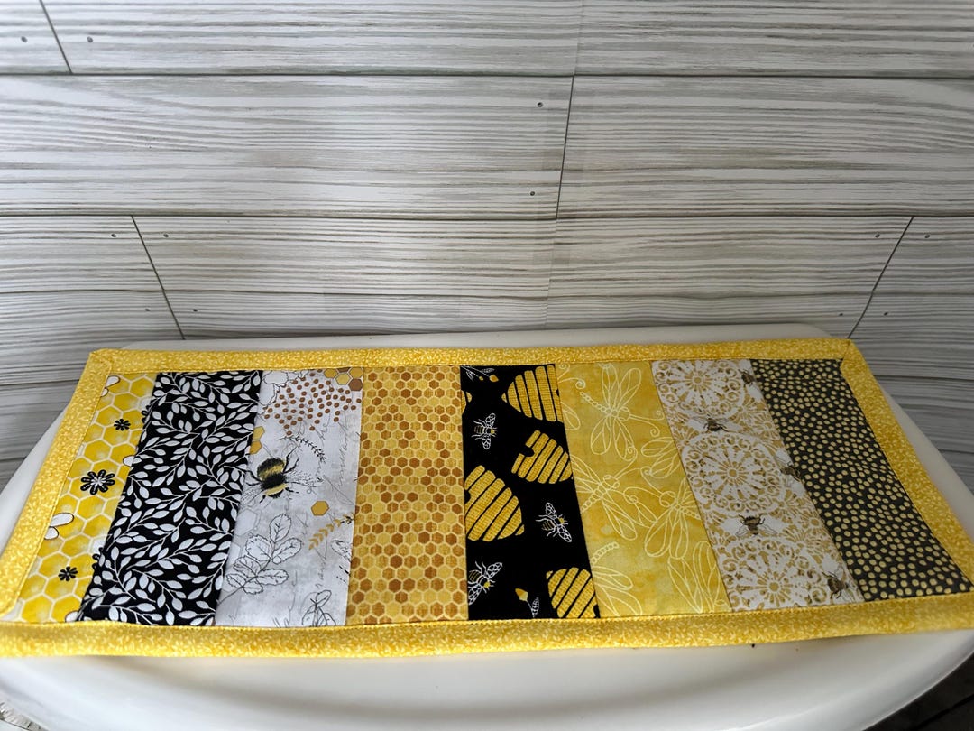Bumblebee Toilet Tank Topper B, Quilted Patchwork, 6in X15.5in ...