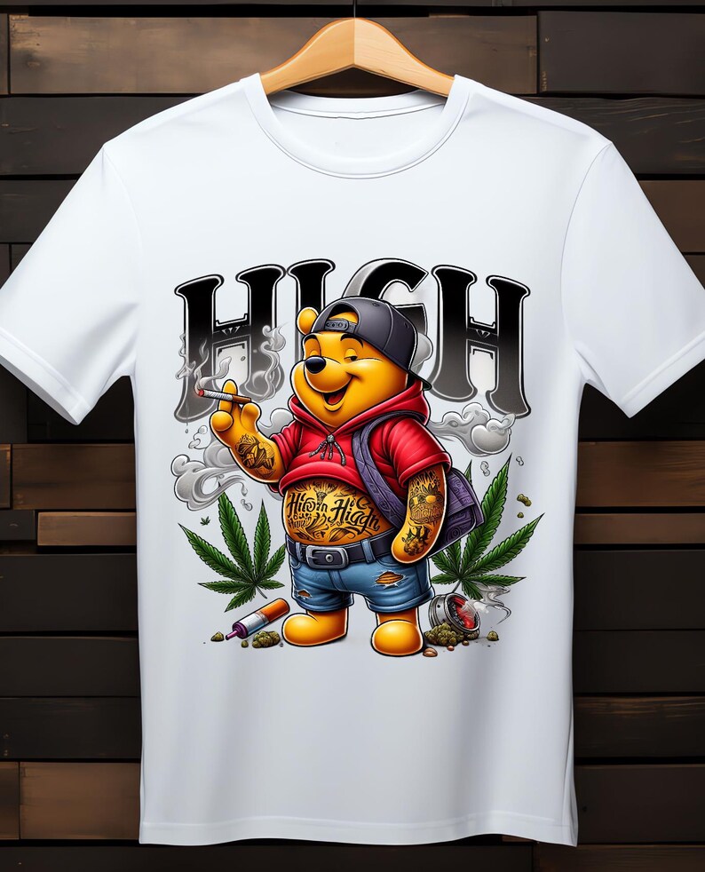 Pooh High PNG File | 420 Smoking Weed Cartoon Design | Urban Streetwear ...
