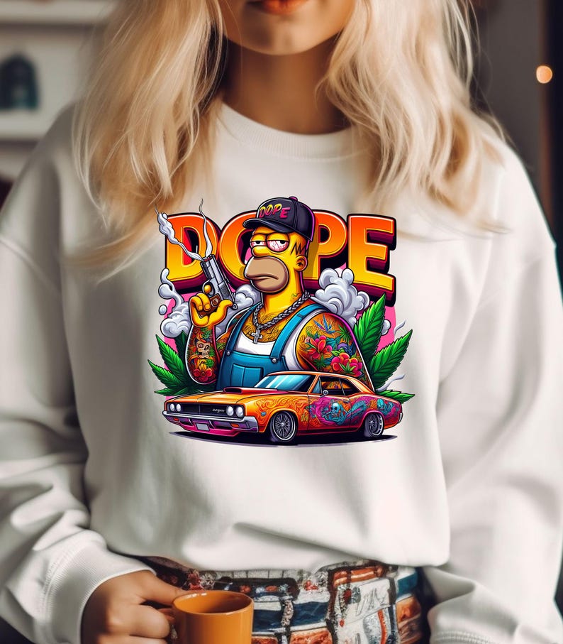 Dope Homer Simpson Vector Design - the Simpsons PNG File for T-shirt ...