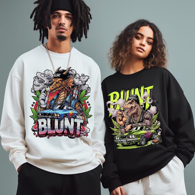 26 Cartoon T-shirt Bundle PNG Files | “BLUNT” Weed Theme Tees Design ...