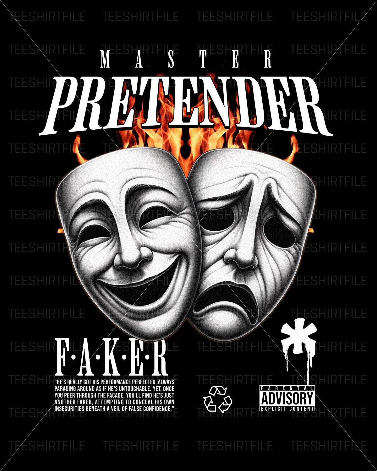 Two Faced Mask PNG: Urban Streetwear T-shirt Design (digital Download ...