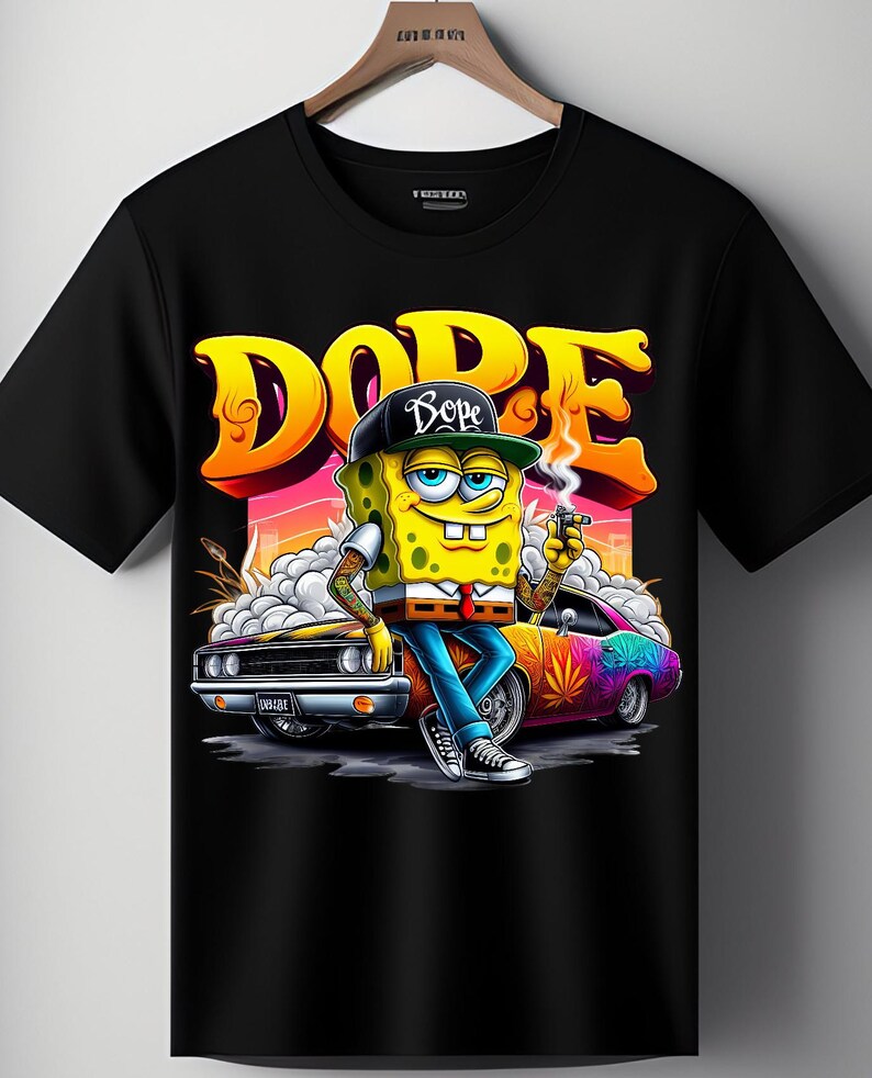 Spongebob Weed PNG File | Dope Streetwear Cartoon Design | 420 T-shirt ...