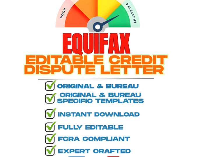 Equifax Credit Dispute Letter Template: DIY Repair (PDF + Word) - Etsy