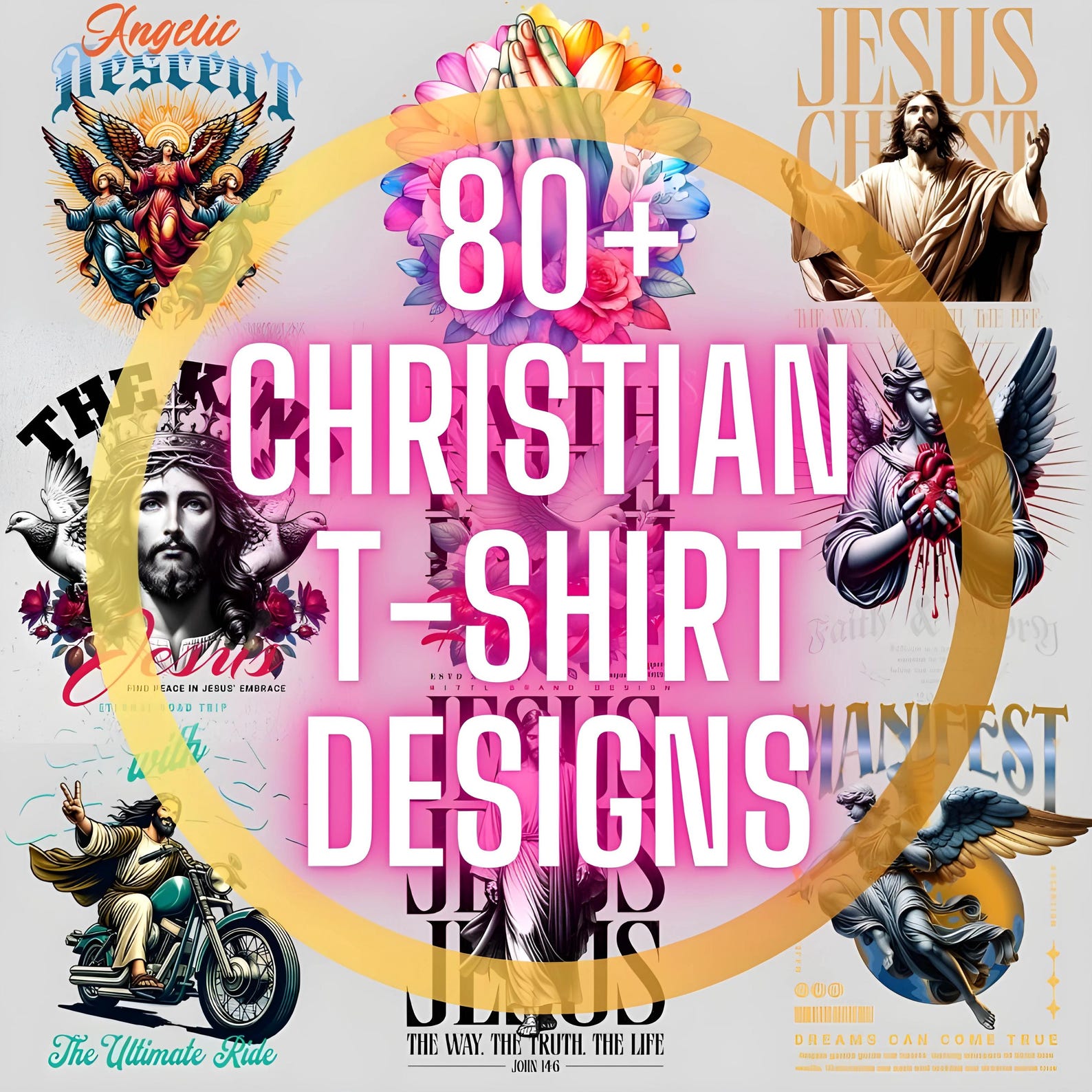 80+ Christian T-shirt PNG Bundle Jesus, God, Angel, Bible Verse Designs ...