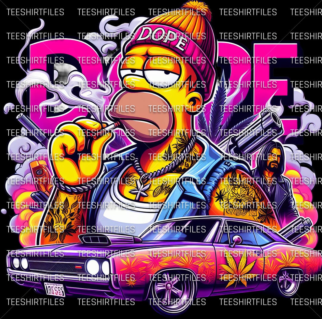 The Simpsons PNG File for T-shirt Transfers Dope Homer Simpson Vector ...