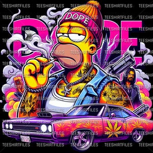 The Simpsons PNG File for T-shirt Transfers Dope Homer Simpson Vector ...
