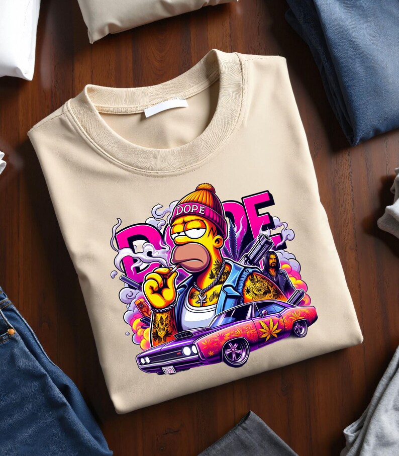 The Simpsons PNG File for T-shirt Transfers Dope Homer Simpson Vector ...