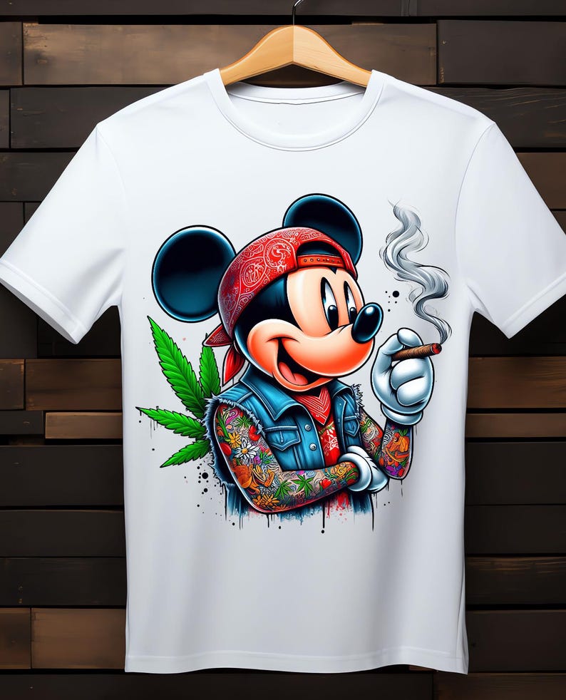 Mickey Weed PNG File | Smoking Weed Cartoon Streetwear Design | 420 T ...