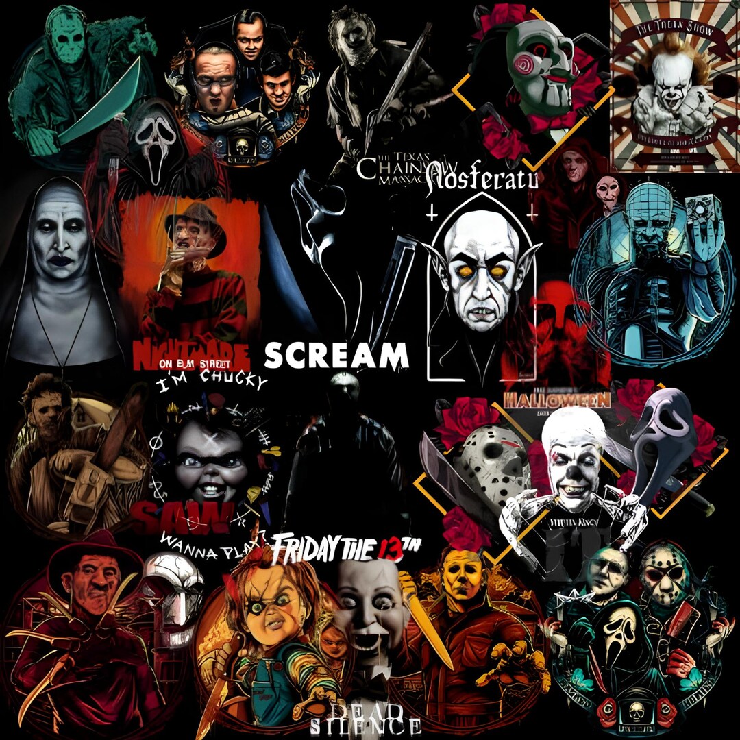 Halloween Horror Anime PNG Bundle Files | Scary T-shirt Designs ...