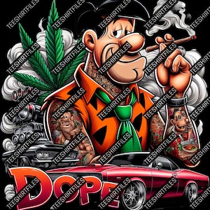 Flintstones PNG File Dope Weed File Men Cartoon Design Digital Prints T ...