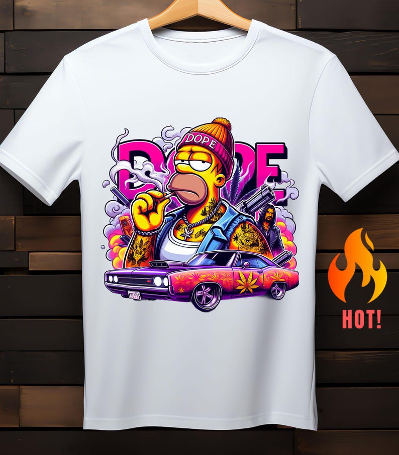 The Simpsons PNG File for T-shirt Transfers Dope Homer Simpson Vector ...