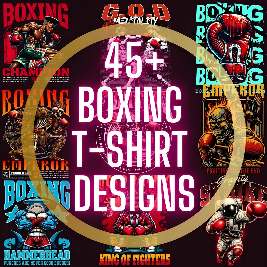 Boxing T-shirt Designs: 45+ PNG Bundle (digital Download) - Etsy