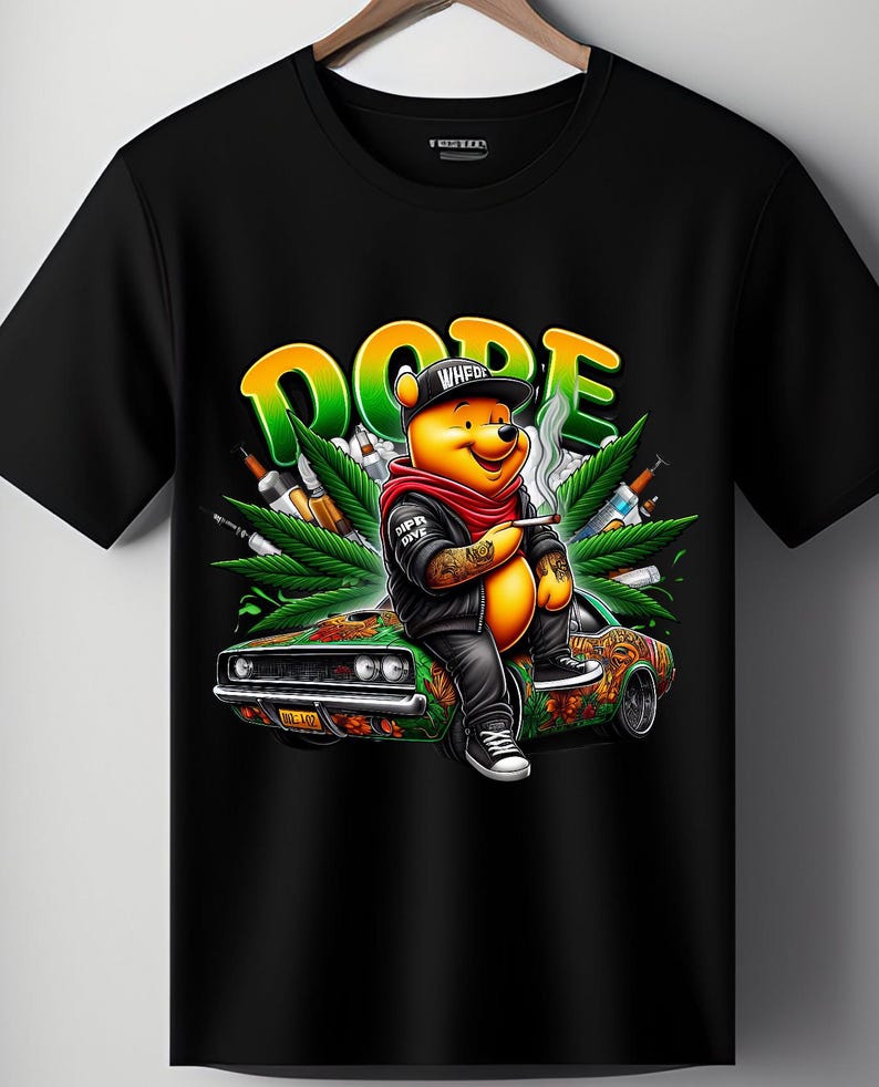 Pooh High PNG File | 420 Weed Smoking Cartoon Design | Dope Streetwear ...