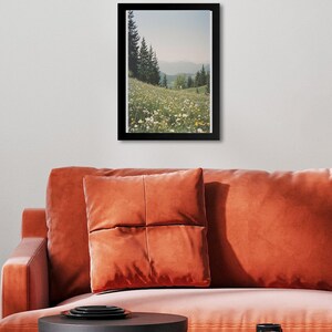 Wildflower Meadow Digital Print, Mountain Vista Wall Art, Scenic ...