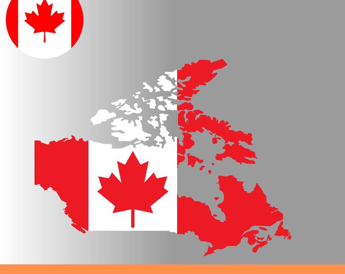 Canada Map Flag - Digital File Download - Svg, Png, Dxf, Eps, Jpg ...