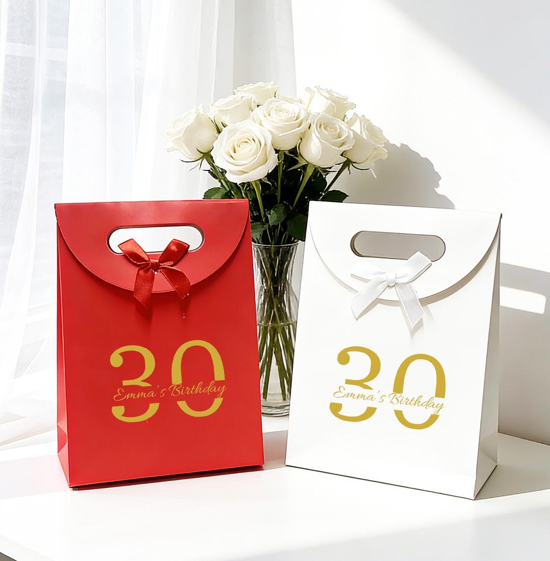 30th Birthday Personalized Gift Bag, Custom Name Party Favor Bag ...