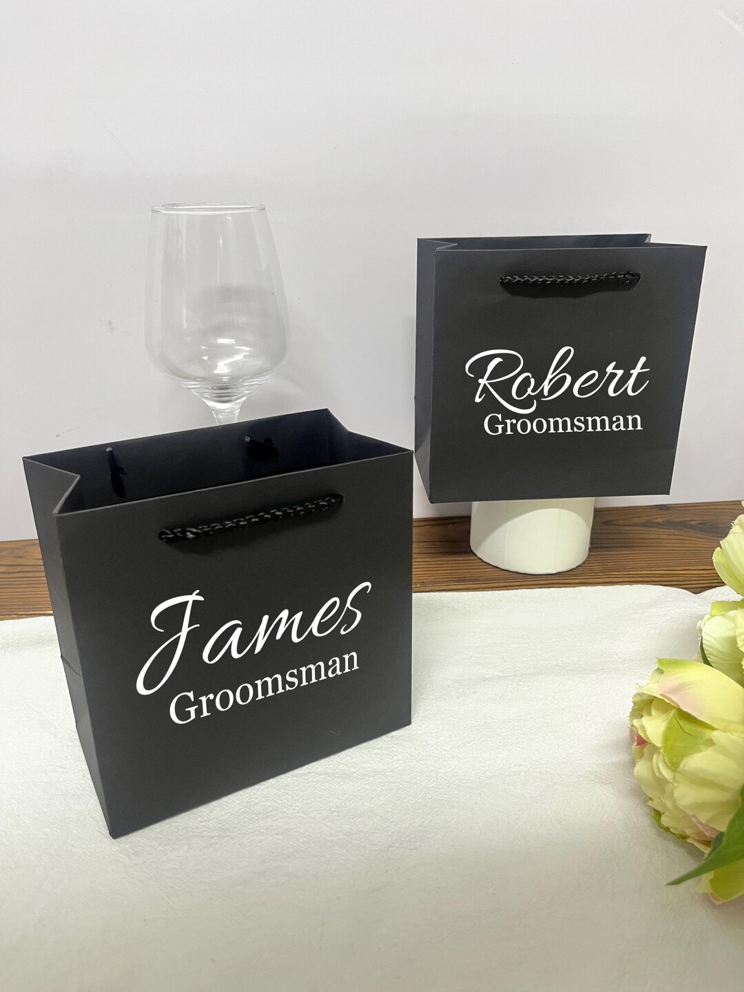 Custom Best Man Gift Bag, Personalized Groomsmen Gift Bag, Unique Paper ...