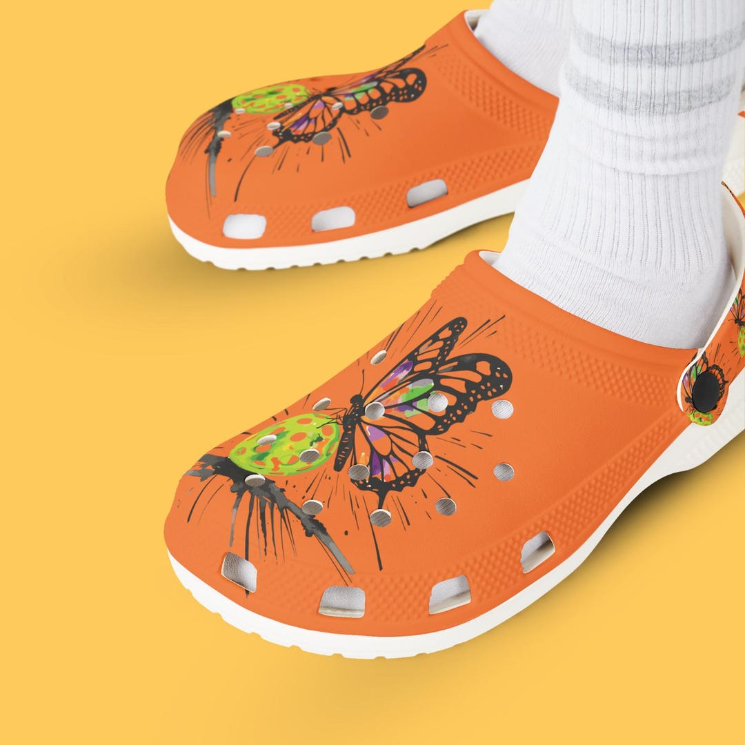 Butterfly Pickleball EVA Foam Clogs, Artsy Pickleball Slides Shoes for ...
