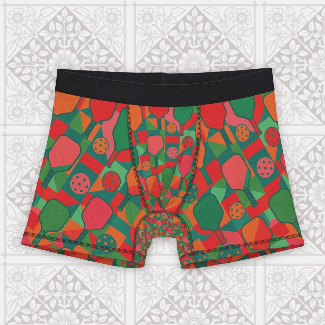 Pickleball Men's Boxers - Retro Paddle & Ball Boxer Briefs - Mens ...