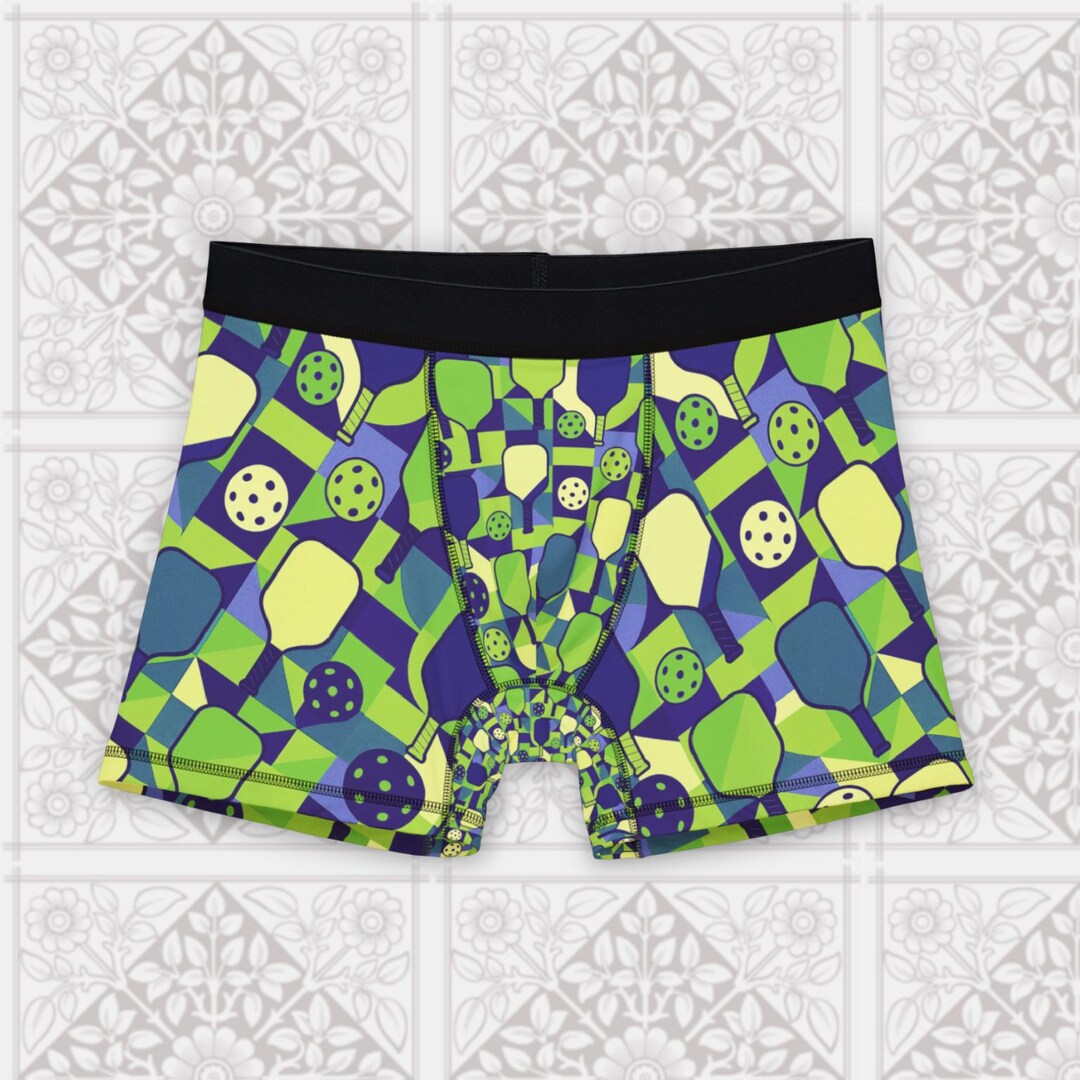 Pickleball Men's Boxers - Retro Paddle & Ball Boxer Briefs - Mens ...