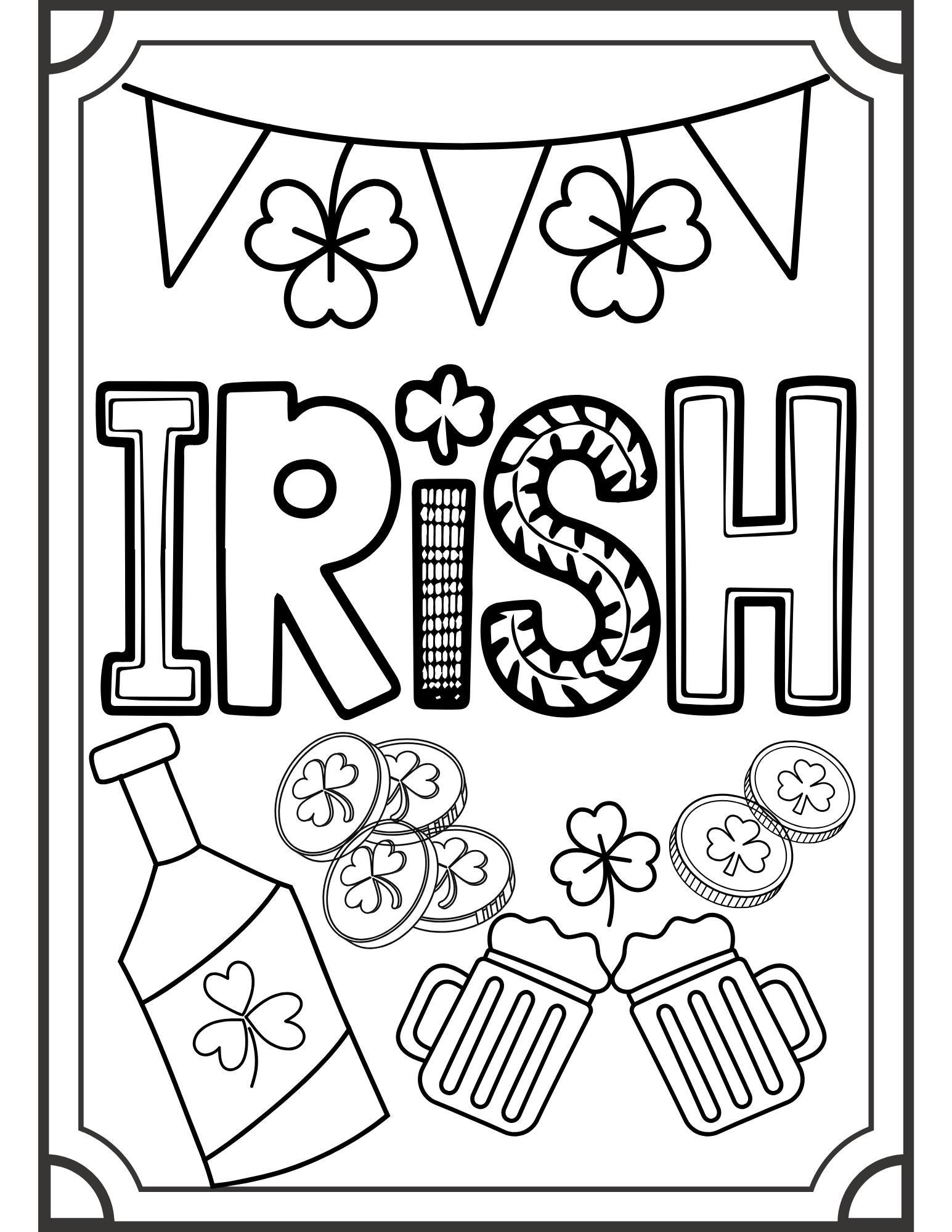 St. Patrick's Day Coloring Printables - Etsy
