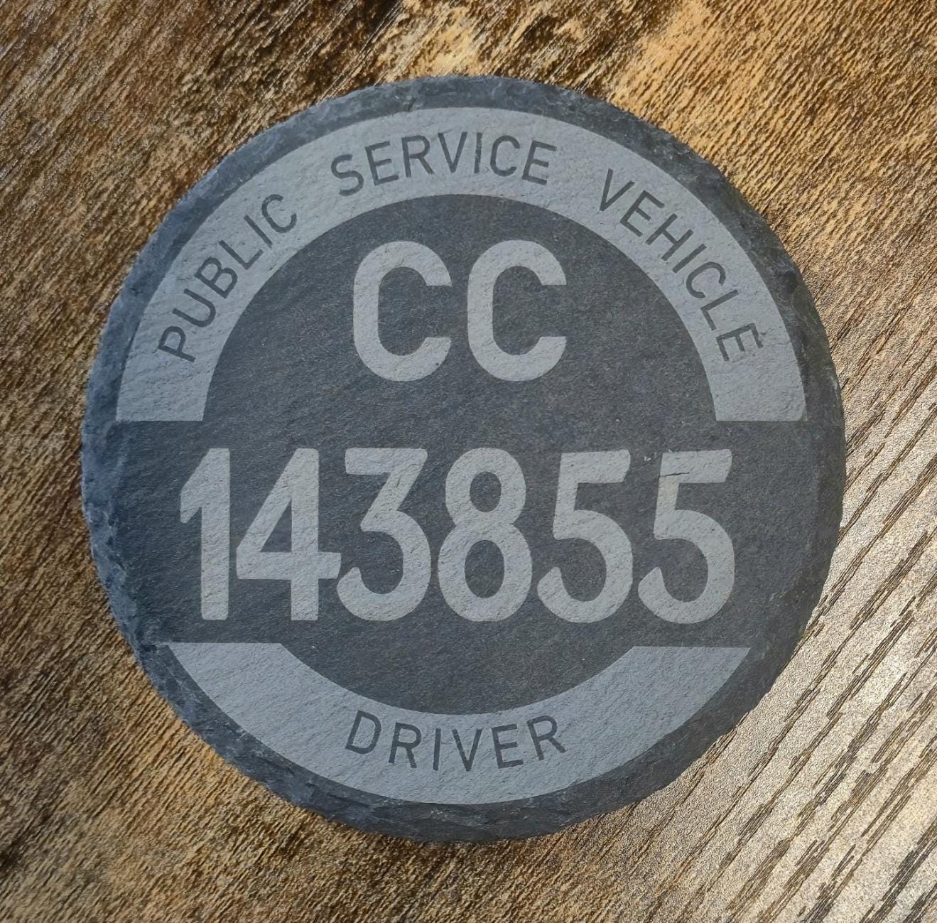 Vintage PSV Bus Badge Slate Coaster – Custom Engraved Driver or ...