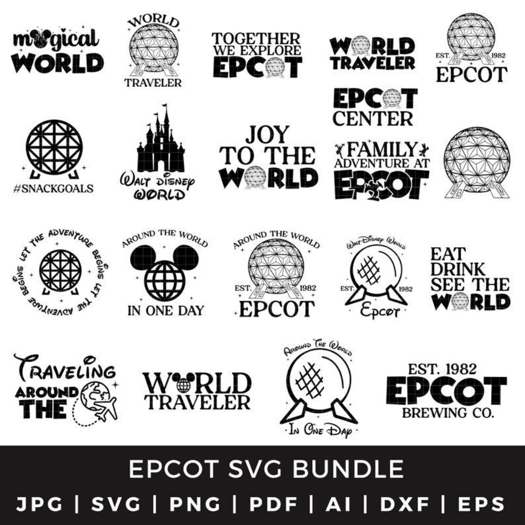 Epcot Svg Bundle, World Traveler Svg, Family Vacation Svg, Snacking ...